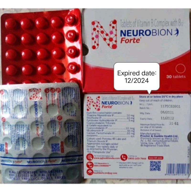 NEUROBION FORTE FOR NERVES 30 Tablets Per Strip READY STOCK Exp Date 04 ...