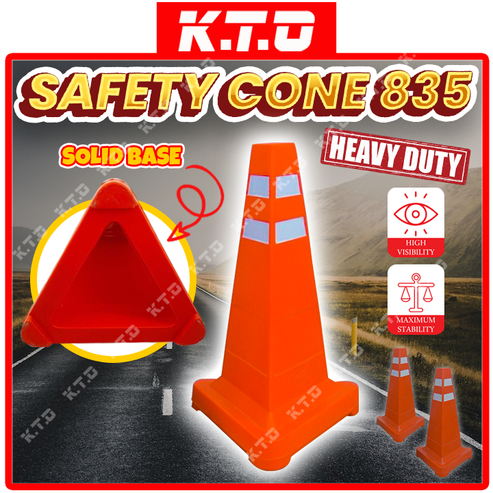 70cm Portable Reflective Triangle Safety Cone Traffic Parking Road ...