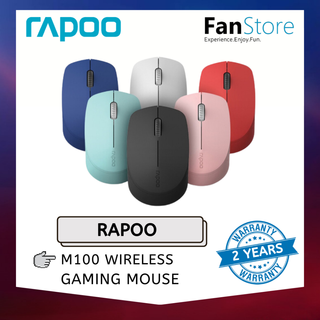 FANSTORE RAPOO M100 Silent Multi-Mode Wireless Mouse - Red / Blue ...