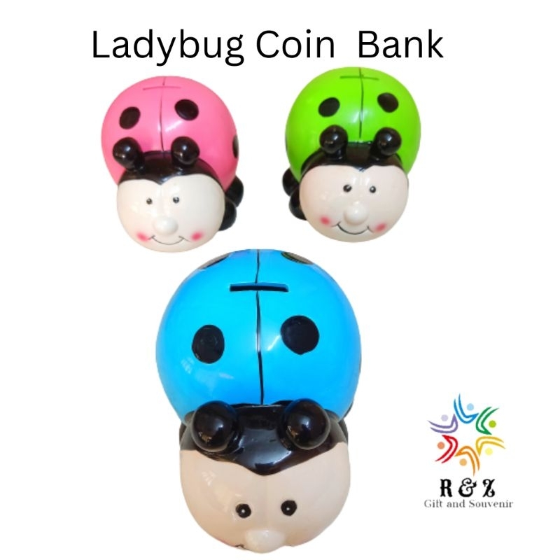 Large Ladybug Coin Bank/ Tabung kumbang / Ceramic Ladybug coins bank ...