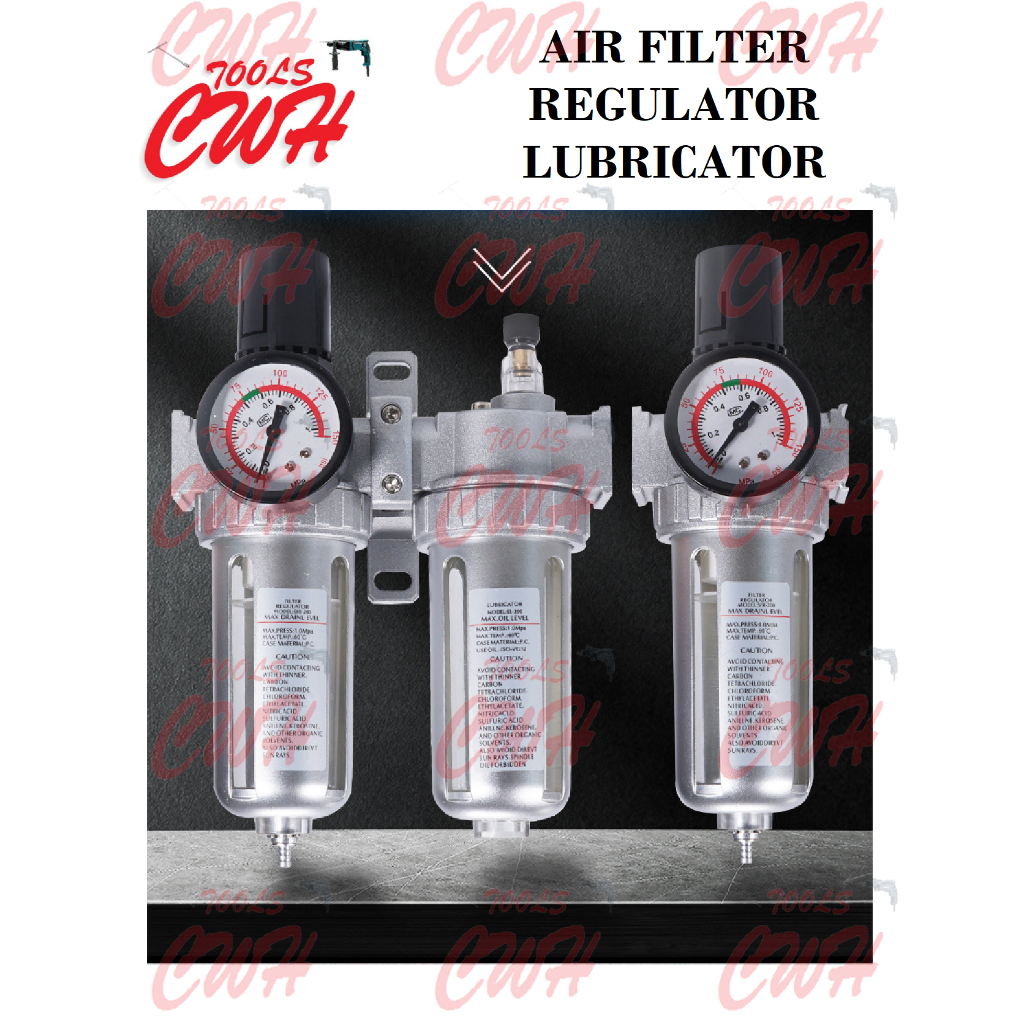 PNEUMATIC COMPRESSED AIR COMPRESSOR FILTER REGULATOR LUBRICATOR AIR PRESSURE CONTROL WATER OIL ...