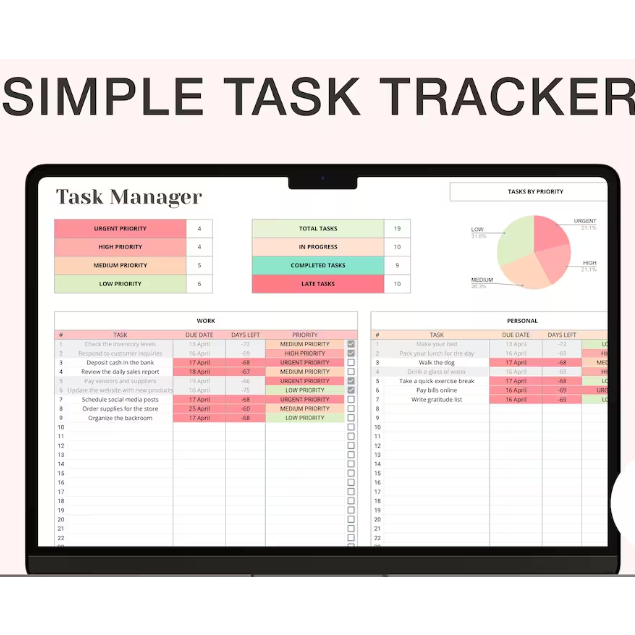 [GOOGLE SHEET TEMPLATE] Task Tracker for Google Sheet, ADHD Planner ...