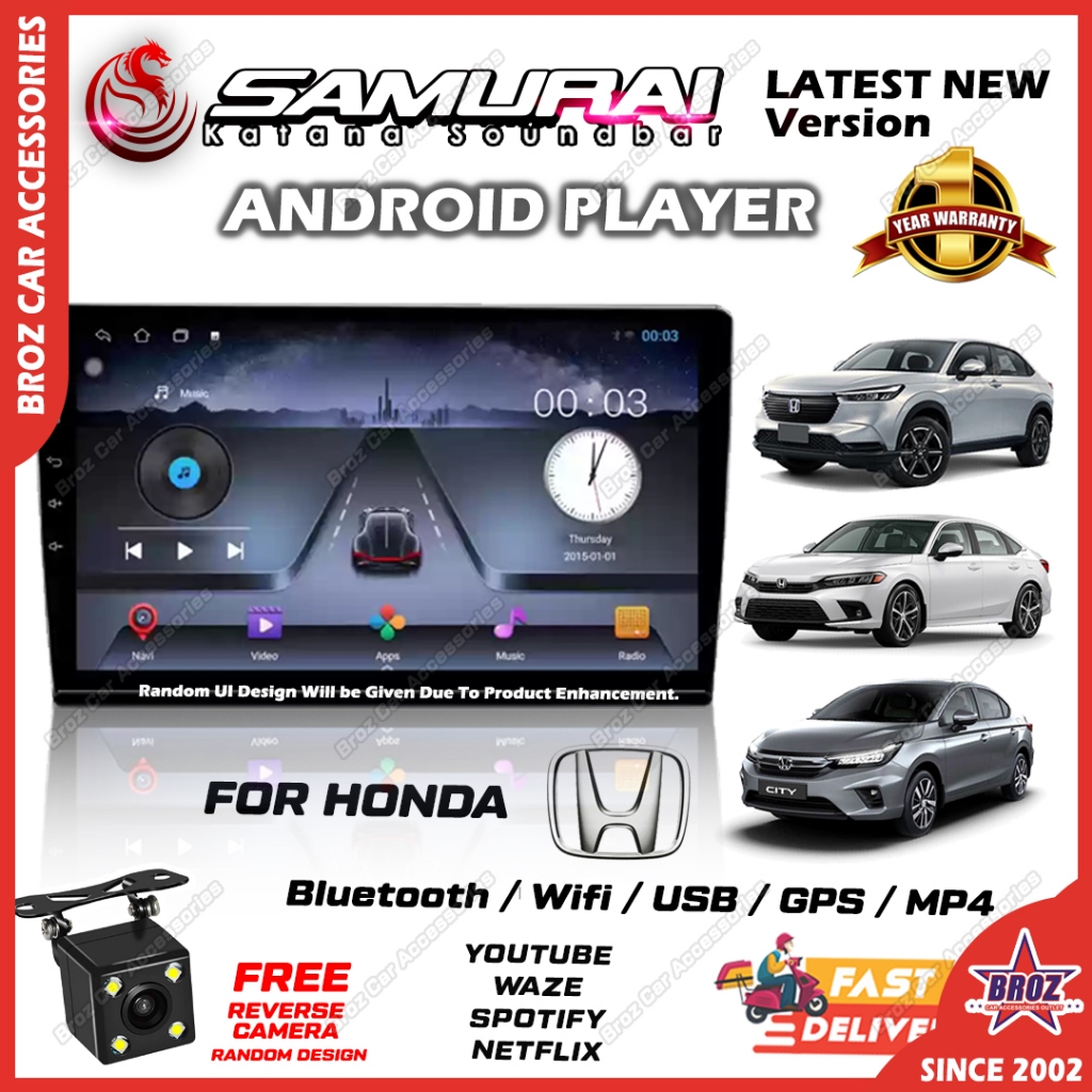 [HONDA] SAMURAI KATANA Kereta Android Player 9 10 inch 2+32 GB 4 Core ...