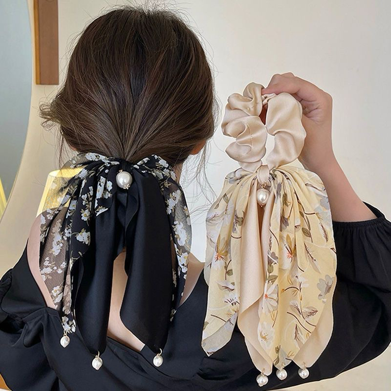 Ribbon Rubber Bands Getah Rambut Scarf Ribbon Hair Ties Ikat Rambut ...