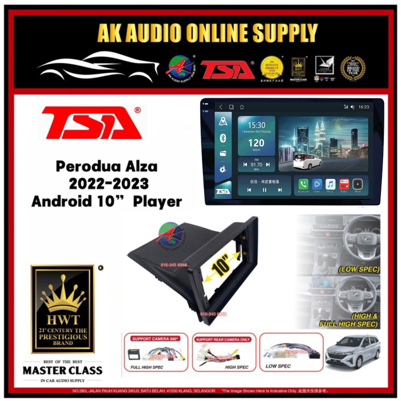 🆕 1K Screen 2+32GB 4G 8-CORE 🆕 TSA Perodua Alza 2022- 2024 Android 10 ...