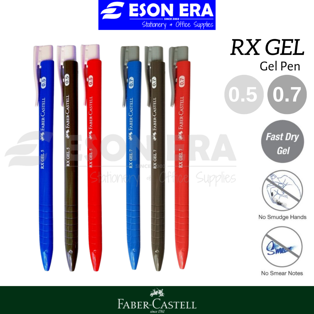 Faber-Castell RX GEL Gel Pen 0.5mm / 0.7mm Fast Dry Ink | Shopee Malaysia