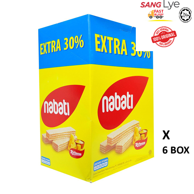 20.8g x 20pcs Nabati Cream Wafer Extra 30% (Richeese Cheese / Richoco Chocolate) X 6 Box(Harga ...