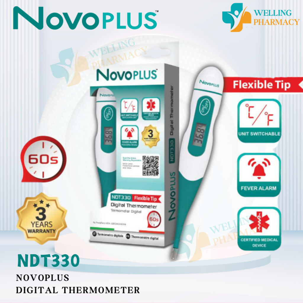 【PROMO】NOVOPLUS NDT330 FLEXIBLE TIP DIGITAL THERMOMETER (3 YEARS ...