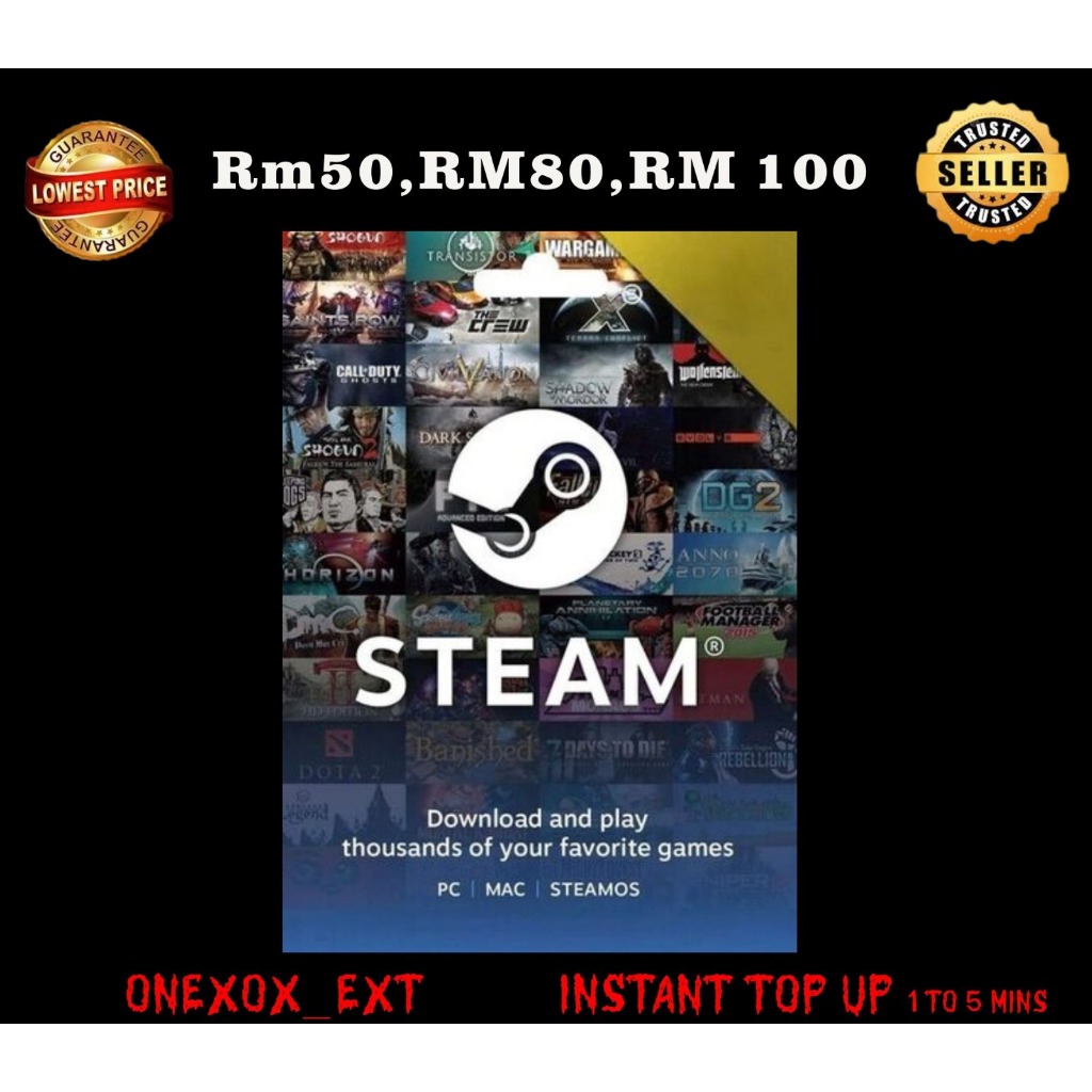 {MY} Steam Wallet Code | PC Game Steam Platform | MYR RM50 RM80 RM100 Digital Prepaid Code ...