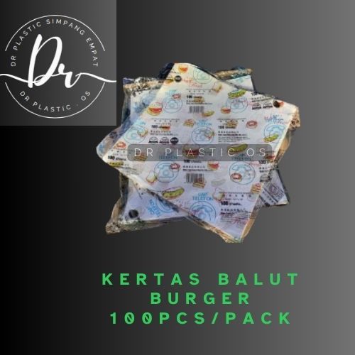 (100pcs±) Burger Wrapper Paper Cap Telefon / Burger Wrap Deli Wrap ...
