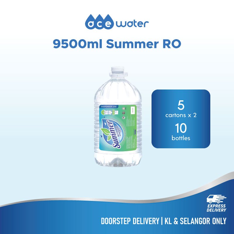 9500ml (9.5L) Summer RO Drinking Water 5 Cartons 10 Bottles Doorstep Fast Delivery | Shopee Malaysia