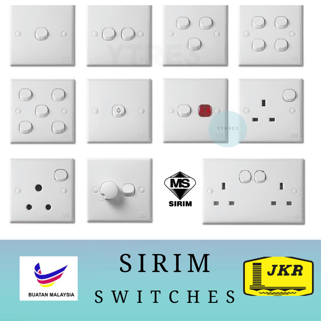 𝐒𝐈𝐑𝐈𝐌 𝐉𝐊𝐑 𝐀𝐩𝐩𝐫𝐨𝐯𝐚𝐥 Socket and Wall Switch / SWITCHES / SWITCH LAMPU ...