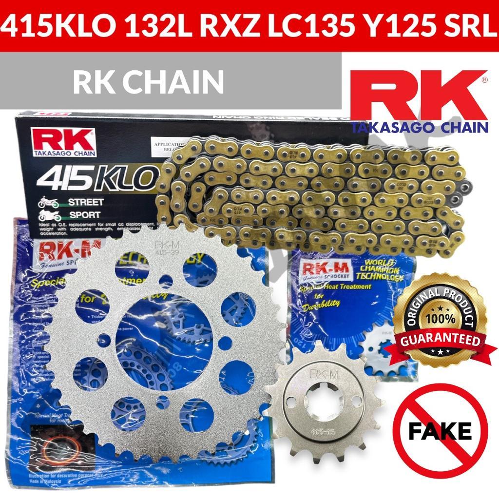 ORIGINAL RKM 415 428 SPROCKET SET CHAIN GOLD O RING 132L LC135 Y125Z Y110 Y100 RXZ SRL RANTAI ...