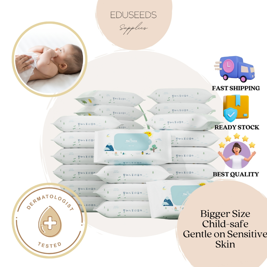 [Ready Stock] 10/80 Pcs Dermatologist Tested Baby Wet Tissue Mouth and ...