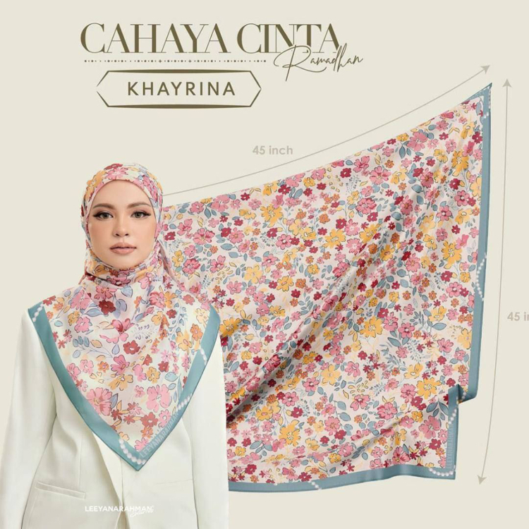 [ READY STOCK LEEYANARAHMAN ] Tudung Bawal Plain Monogram Printed Scarf ...