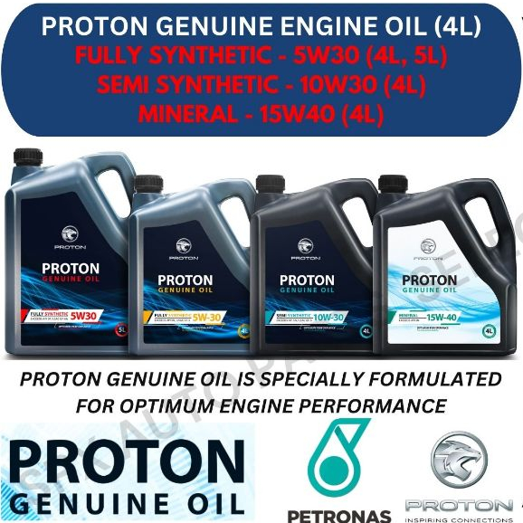 PROTON GENUINE ENGINE OIL FULLY SYNTHETIC (5W30) / SEMI SYNTHETIC ...