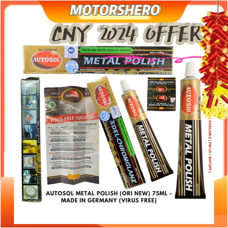 1kotak=24batang Autosol Metal Polish / Chrome Rust Remover 75ML (MADE ...
