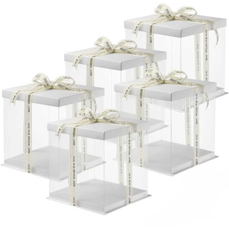 LELONG! Transparents Cake Box 8'' 10" 12" Inch Tall Cake Box with ...
