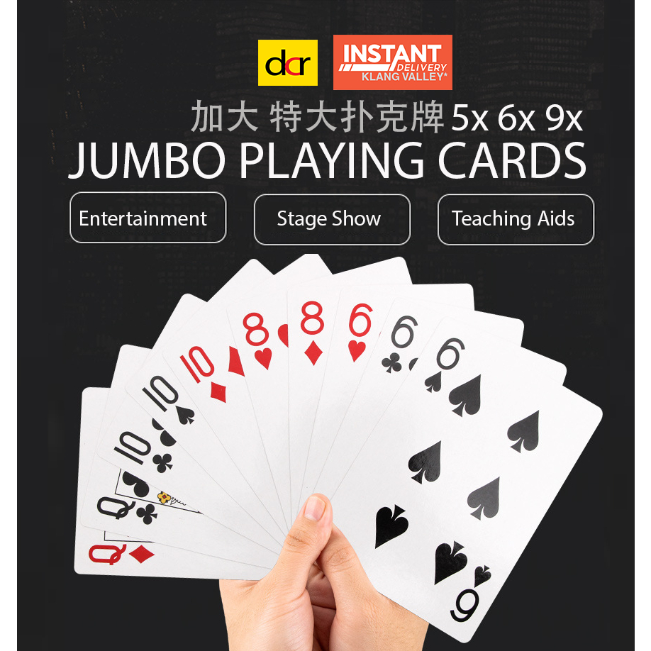 1pc DCR Jumbo Size 4X 6X 9X Poker Cards Oversized Playing Card Giant ...