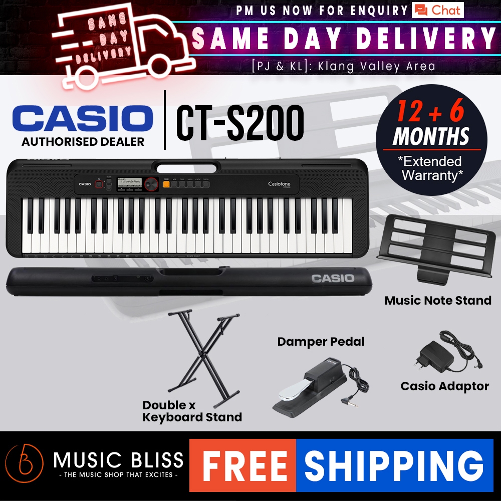 *SAME DAY DELIVERY* Casio CT-S200 61-Keys Casiotone Keyboard with FREE ...