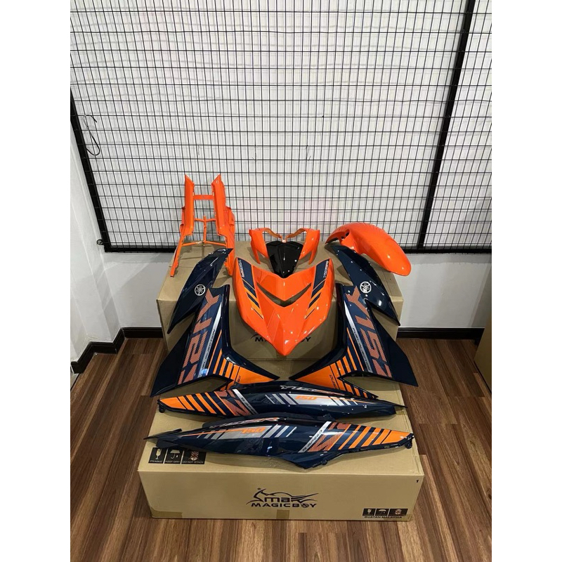 MAGIC BOY COVER SET CUSTOM Y15ZR V1/V2 OREN PURBA 2024 | Shopee Malaysia