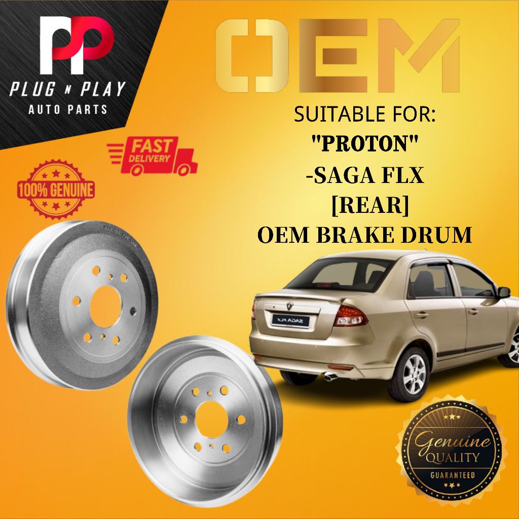 PROTON SAGA FLX REAR ( BELAKANG ) RBS BRAKE DRUM 100% ORIGINAL GOOD ...