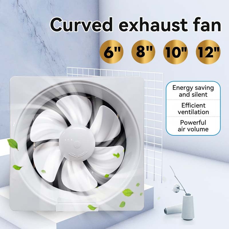 6''8''10''12 inch shutter exhaust fan Silent Large Suction ventilation ...