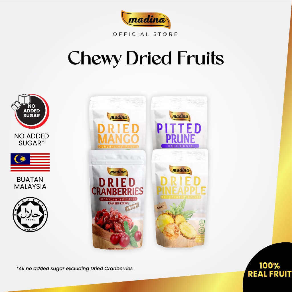 CHEWY DRIED FRUITS- Mango/Pineapple/Prune/Cranberries - Dehydrated ...