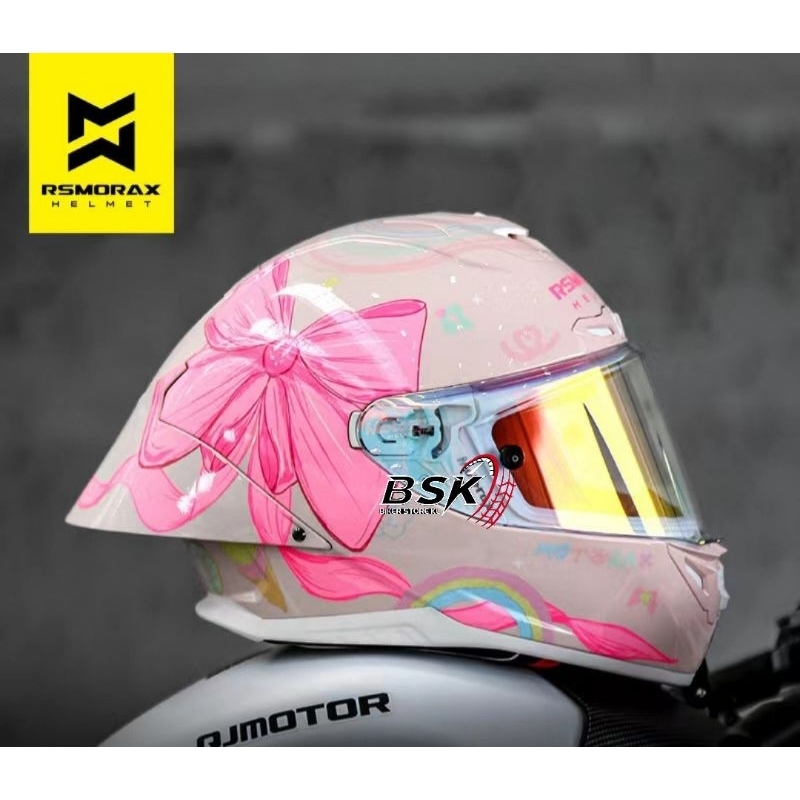 Original RSMORAX (Motorax) R50s Pro Pink Ribbon Full Face Helmet | Shopee Malaysia