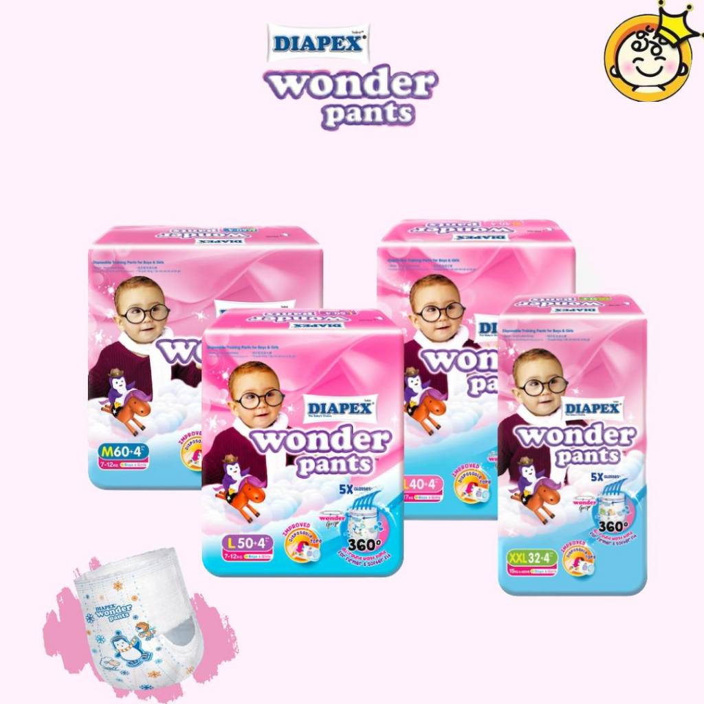 Diapex Wonder Pants Super Jumbo Pack M60+6/L50+6/XL40+6/XXL32+6 ...
