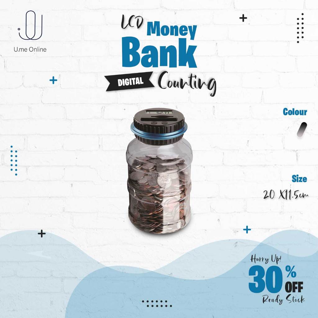 U.me Digital Counting Money Jar Coin Savings LCD Ringgit Malaysia ...