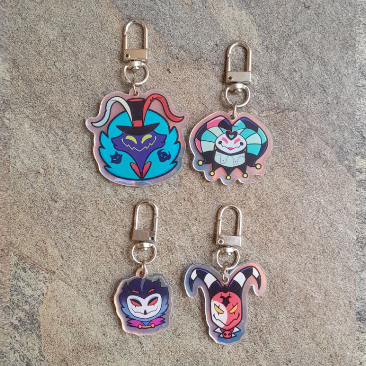 Helluva Boss | Holographic Keychains | Asmodeus Fizzarolli Blitzo ...