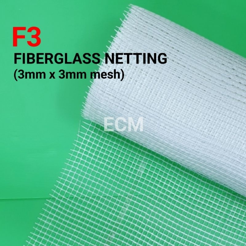 3MM MESH F3 FIBERGLASS NETTING (FULL ROLL 1M X 50M) FIBERGLASS THIN ...