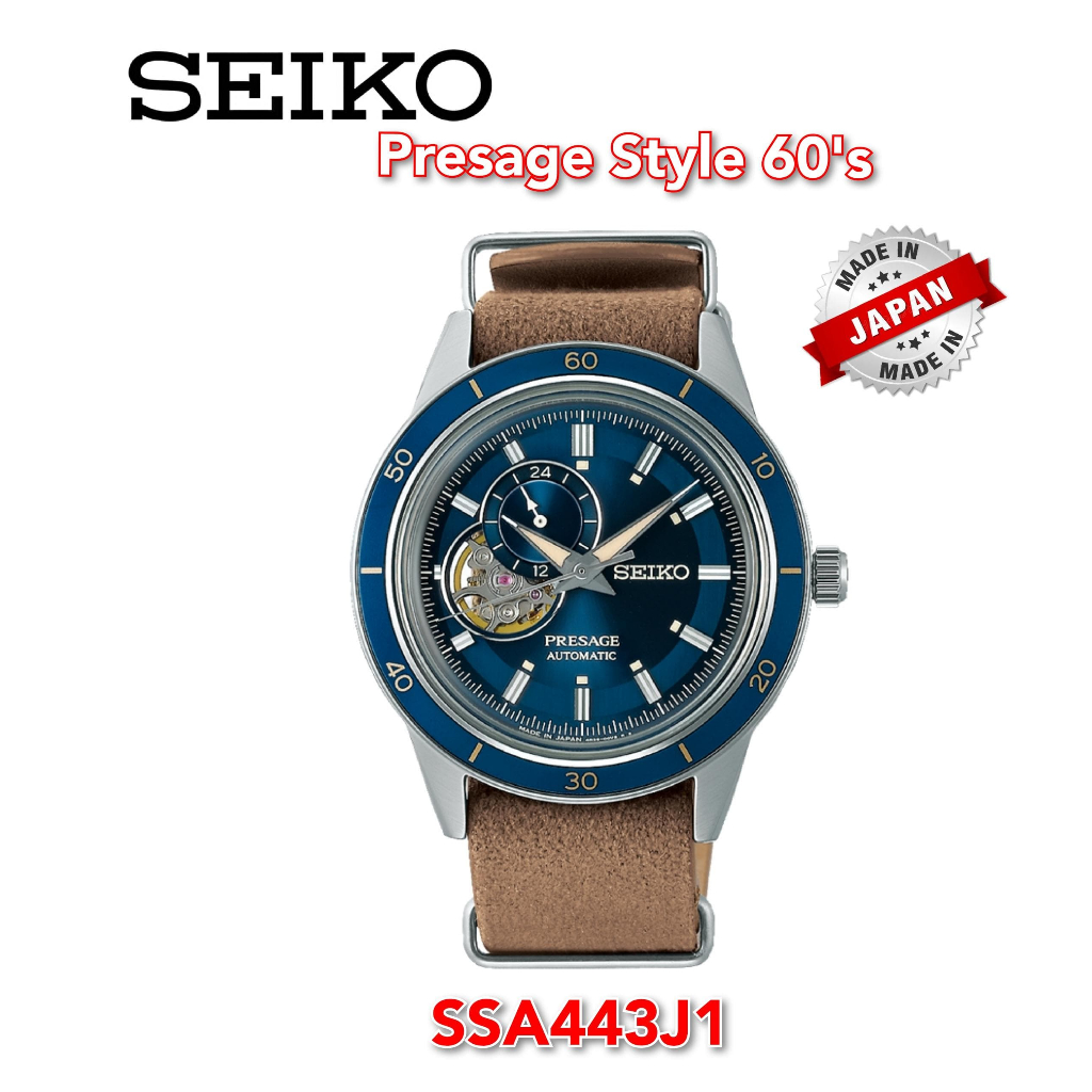Seiko Presage SSA453J1 Style 60s' Denim Automatic Stainless Steel Case ...