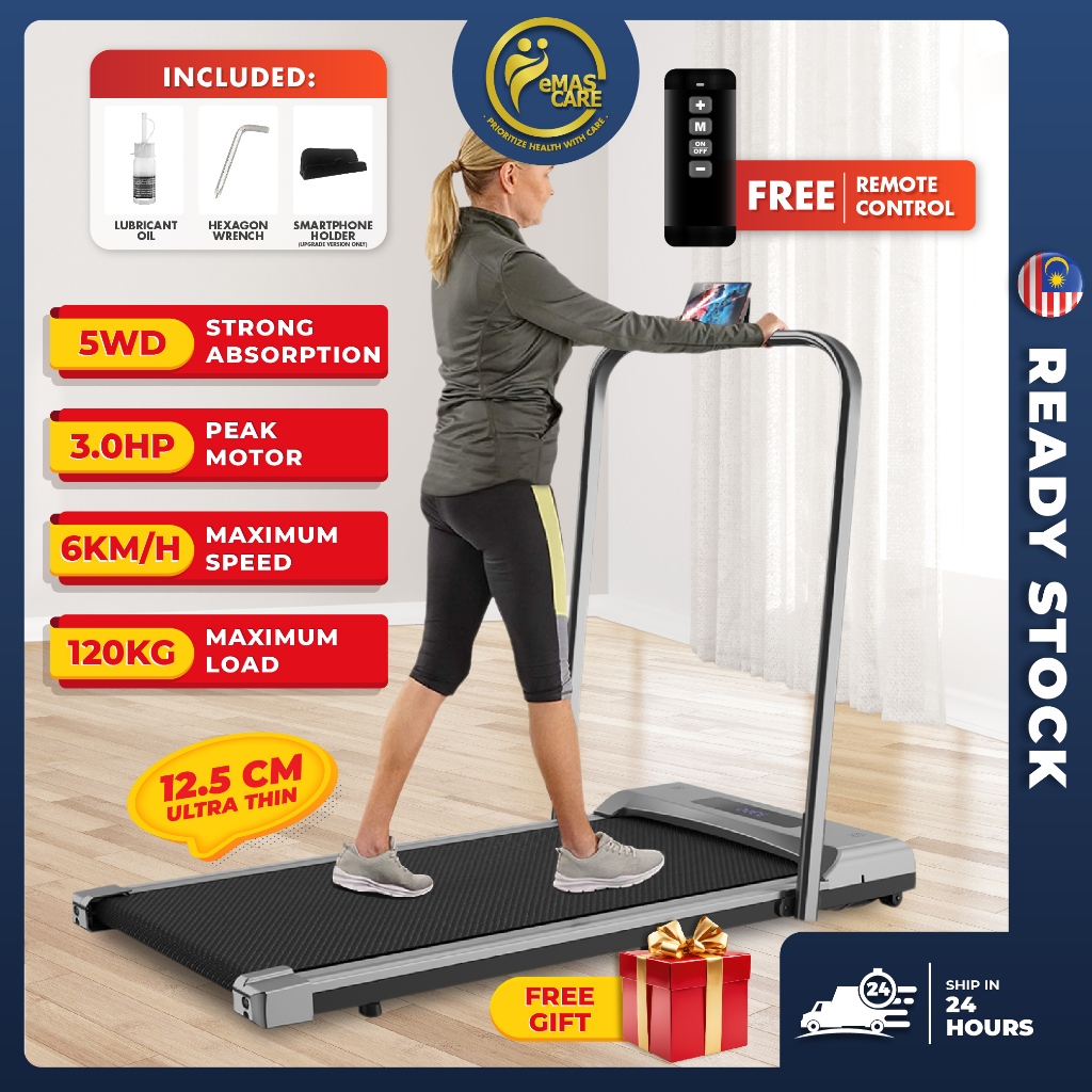 3.0HP Walking Treadmill With Handle Smart Walking Pad Machine Ultra ...