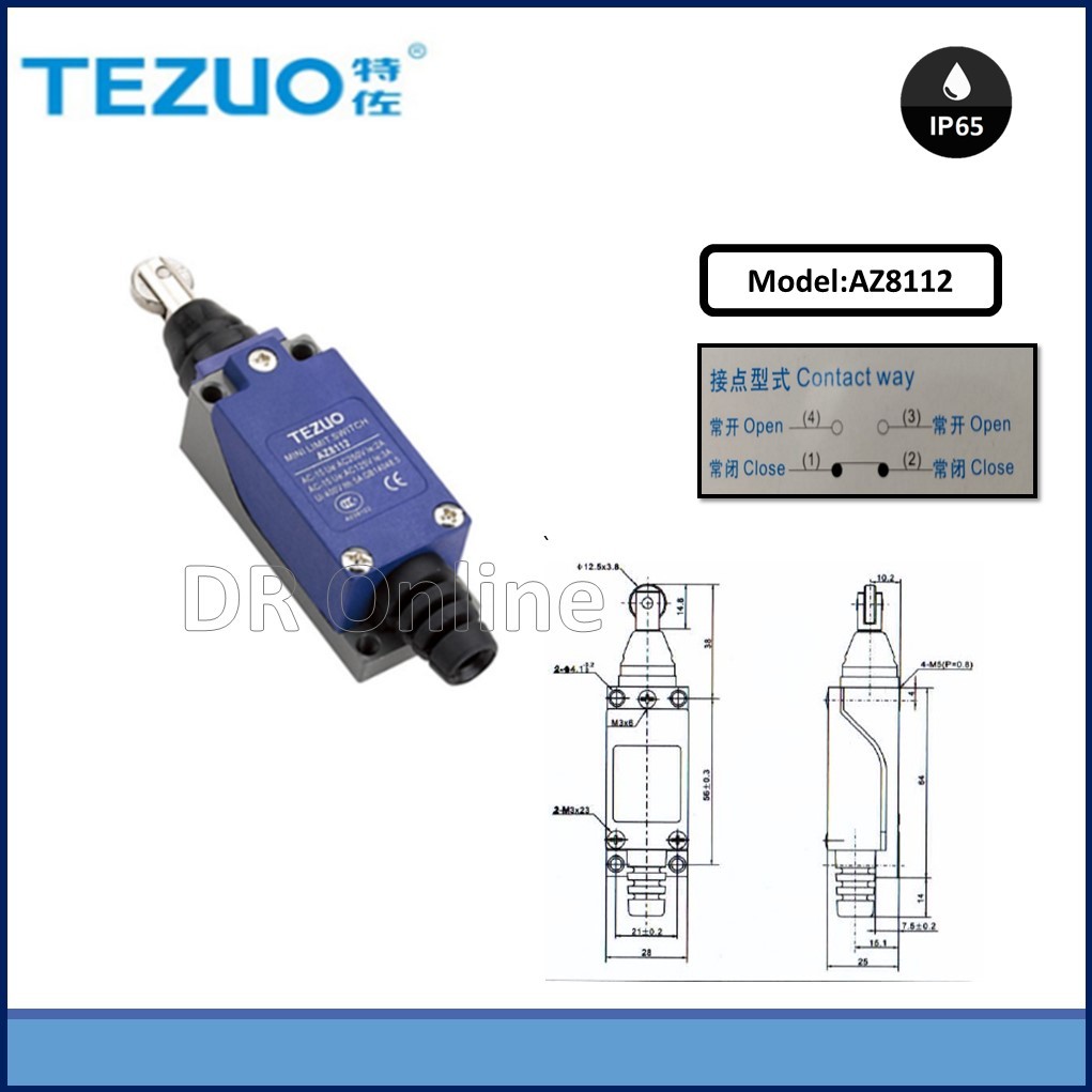 TEZUO LIMIT SWITCH ~ AZX8 SERIES 8122/8111/8108/8167/8169/8166/8104 ...