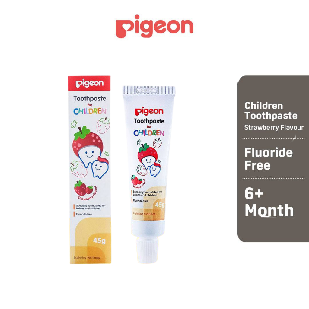 Pigeon Children Toothpaste Strawberry 45g (6m+) | Shopee Malaysia