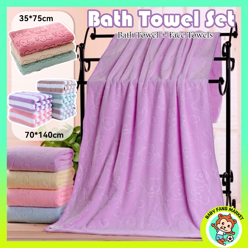Microfiber Towel Set High Absorbent Soft Bath Towel Face Towels / Fast ...