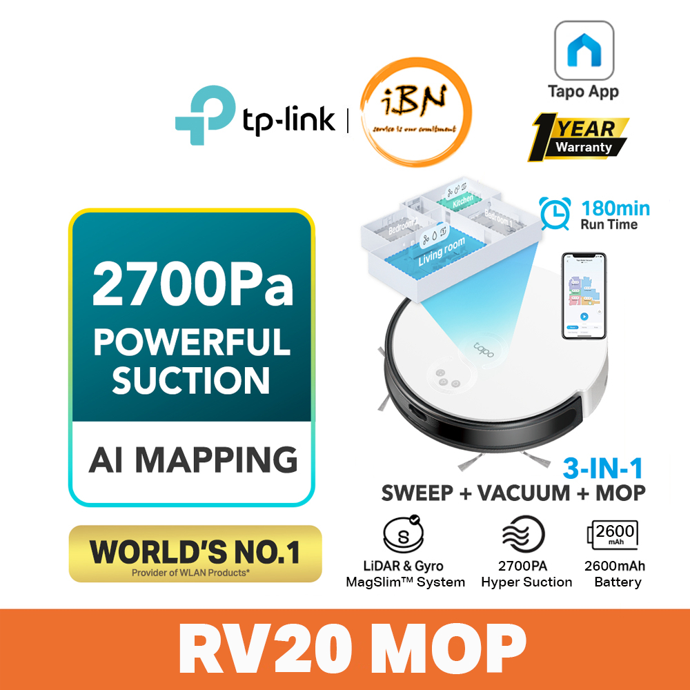 TP-Link Robot Vacuum Cleaner Tapo RV20 Mop / RV20 Max / RV20 Max Plus ...