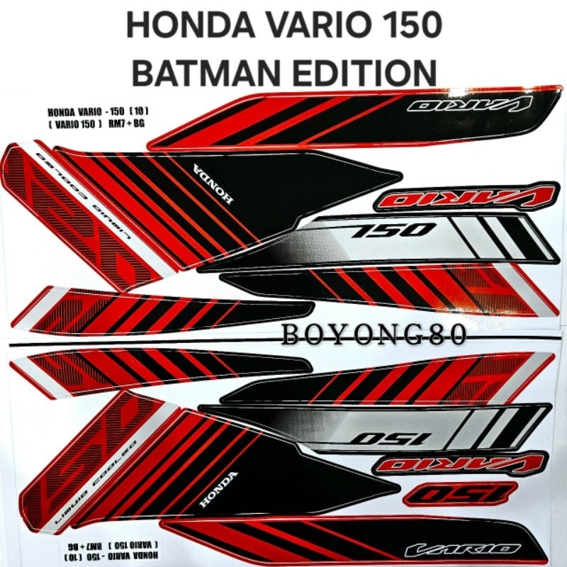 HONDA VARIO 150 CUSTOM BATMAN BODY STICKER ( 10 ) SPECIAL EDITION ...