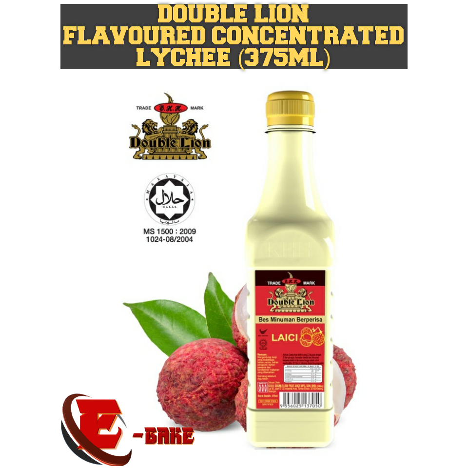 {LYCHEE} [375ML] DOUBLE LION FLAVOURED CONCENTRATE | HALAL | Shopee ...