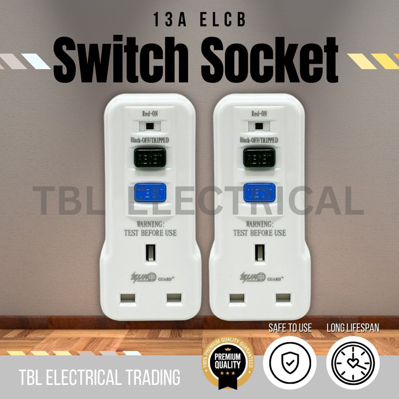 🔥SIRIM🔥UK Plug Adaptor Power Protection RCD ELCB Safety 30mA UK Plug ...