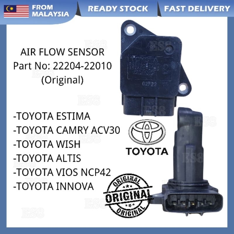 Toyota Camry Acv30/ Wish/ ACR30/ Altis/ Vios/ Innova Air Flow Sensor 22204-22010 (Original ...