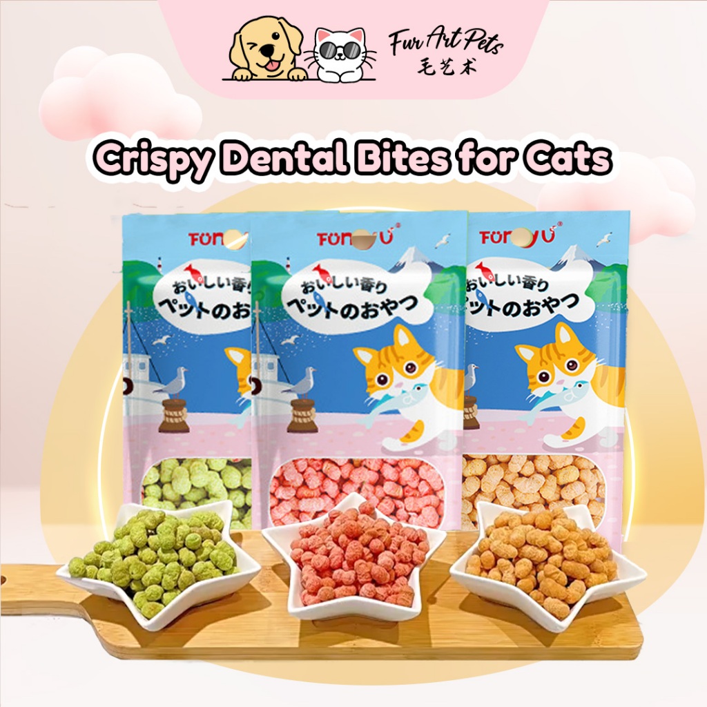 Funny U Crispy Dental Bites for Cats 60g - Tasty Treats for Dental ...