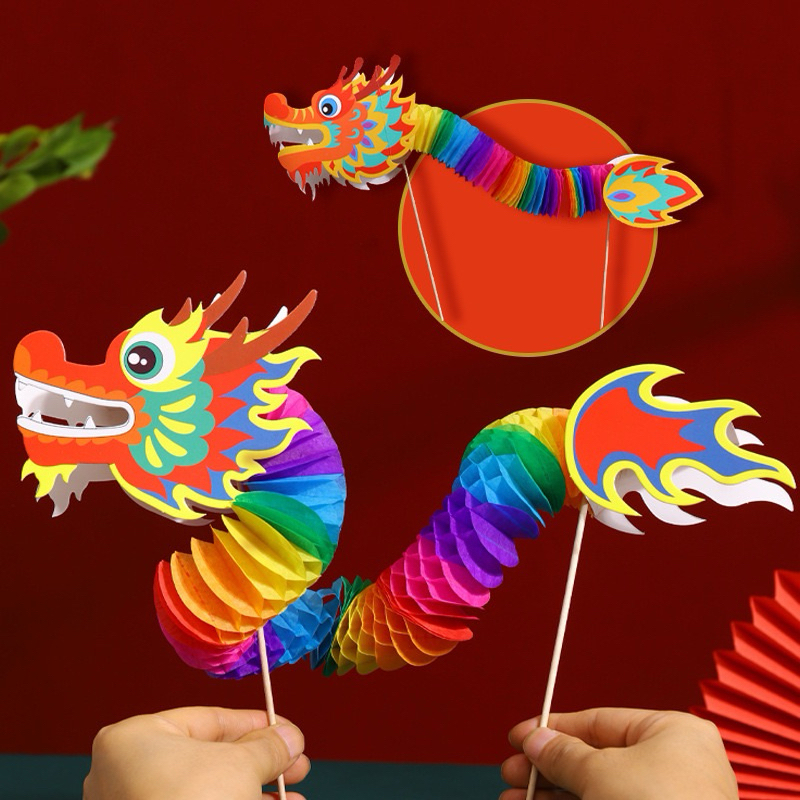 DIY Colourful Paper Dragon Decorations Party Craft | Shopee Malaysia