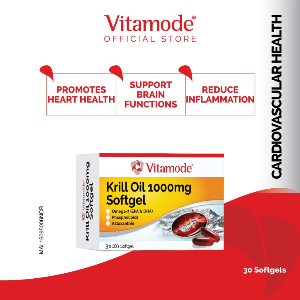 VITAMODE Krill Oil 1000mg Softgel [Heart Health] | Shopee Malaysia
