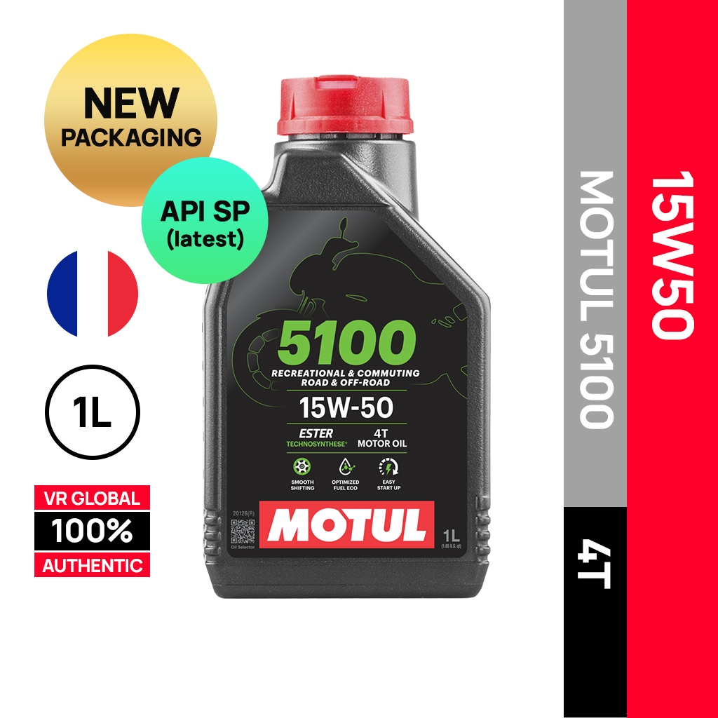 MOTUL 5100 15W50 4T TECHNOSYNTHESE ESTER ENGINE OIL / MINYAK HITAM ...