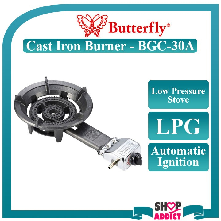 Butterfly Single Burner LPG Cast Iron Stove/ Dapur Gas BGC-30A | Shopee ...
