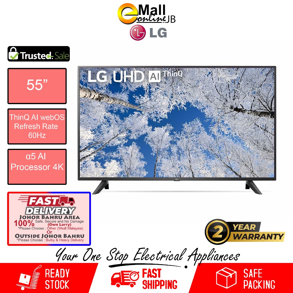LG 55UQ7050PSF 55 inch UQ70 Series 4K Smart UHD TV with AI ThinQ ...