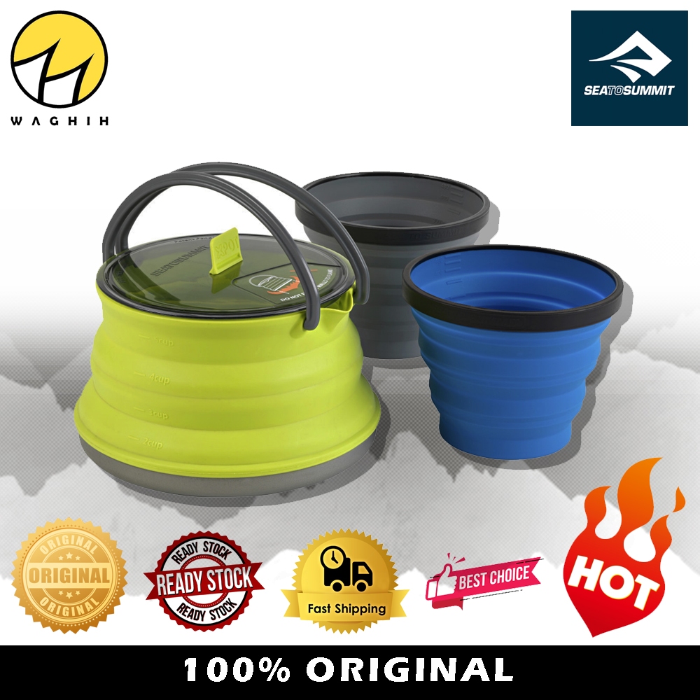 🔥100% ORIGINAL🔥SEA TO SUMMIT X-SET 11 COLLAPSIBLE KETTLE + 2 PCS MUGS ...